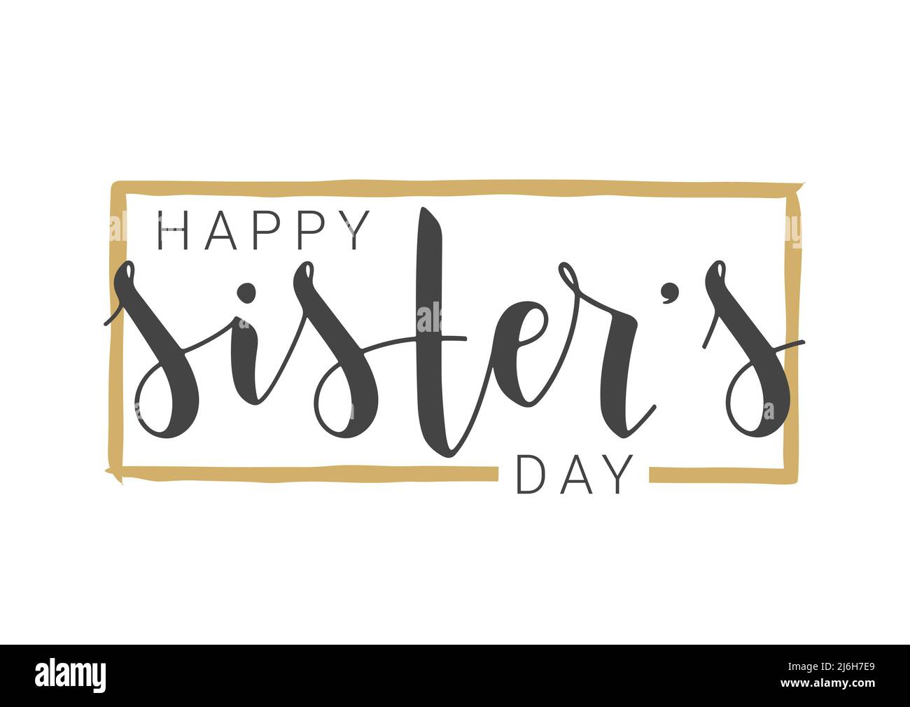 Handwritten Lettering of Happy Sister's Day. Template for Banner ...