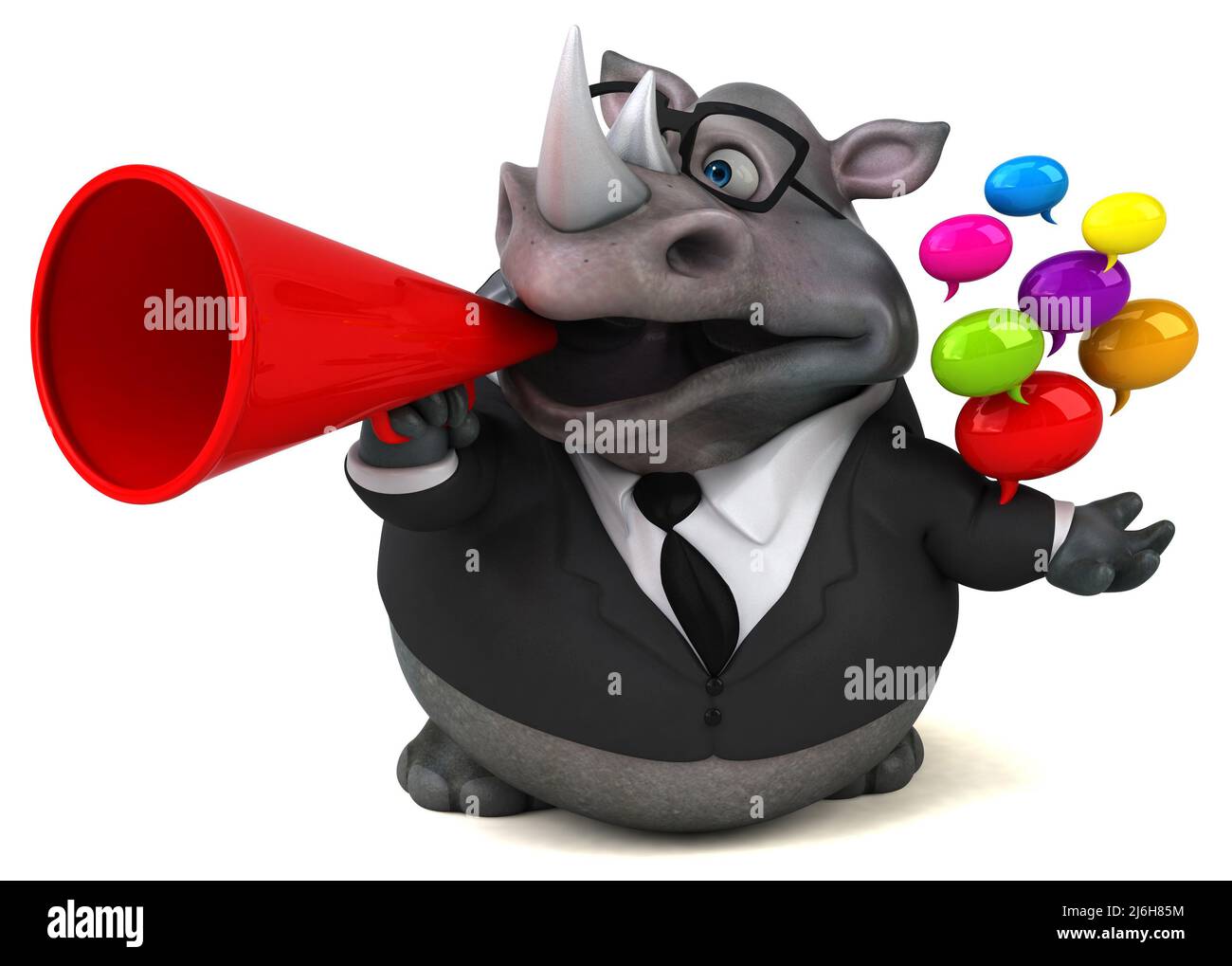 Fun rhinoceros - 3D Illustration Stock Photo - Alamy