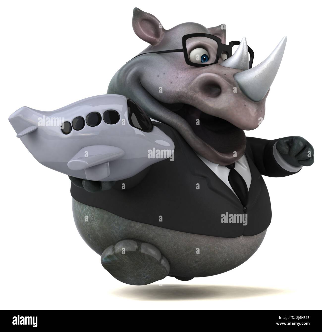 Fun rhinoceros - 3D Illustration Stock Photo - Alamy