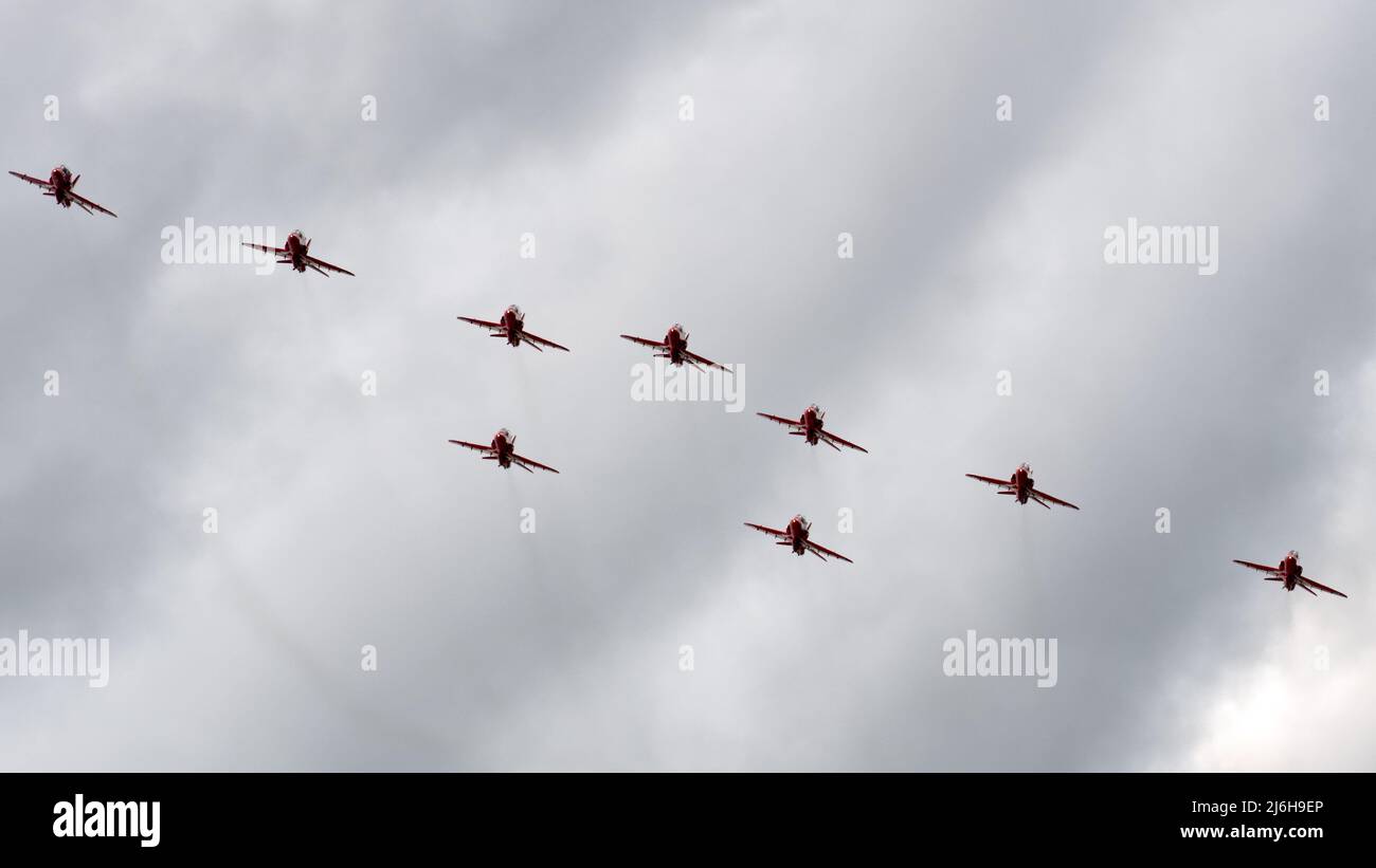 RAF Red Arrows Display Team Stock Photo - Alamy