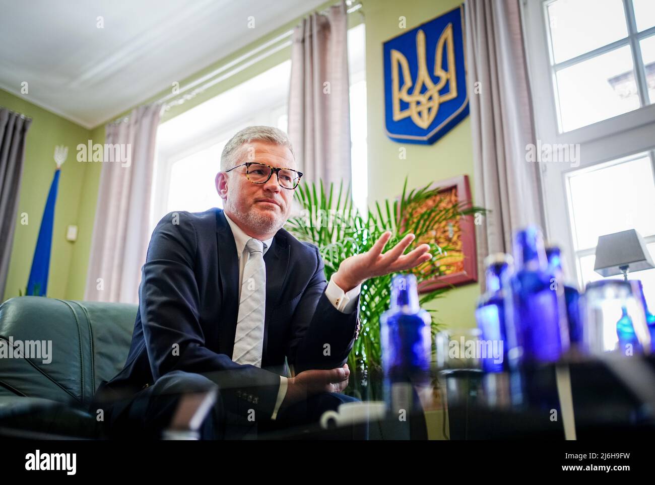 27 April 2022, Berlin: Andrij Melnyk, Ukraine's ambassador to Germany ...