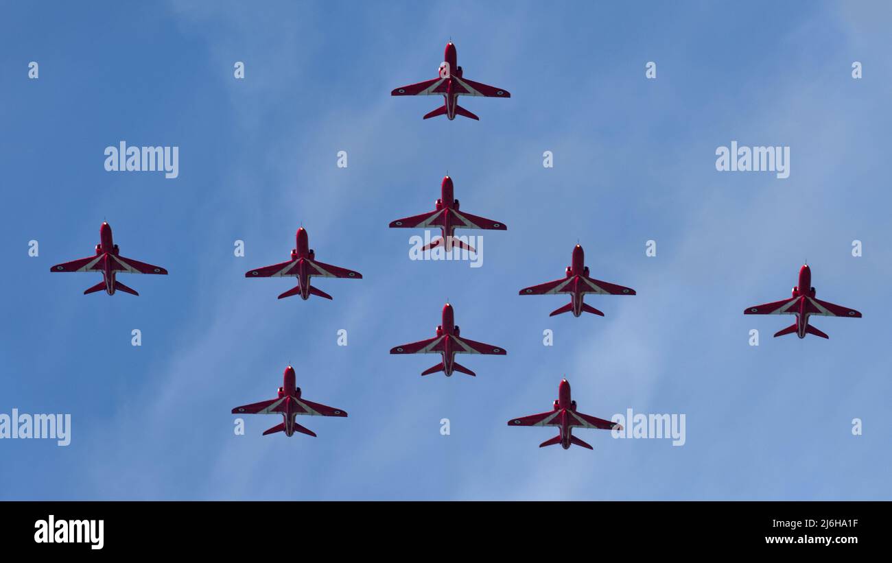 RAF Red Arrows Display Team Stock Photo - Alamy