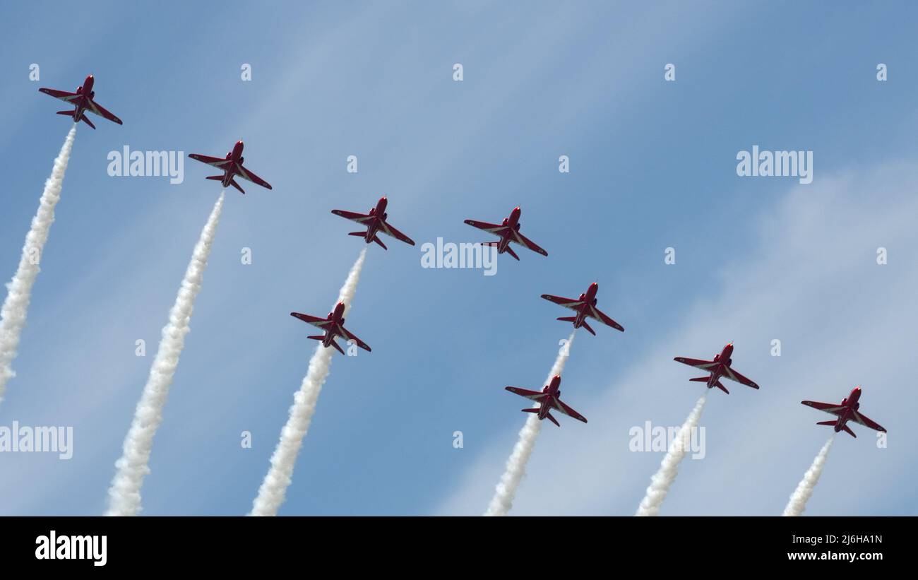 RAF Red Arrows Display Team Stock Photo - Alamy