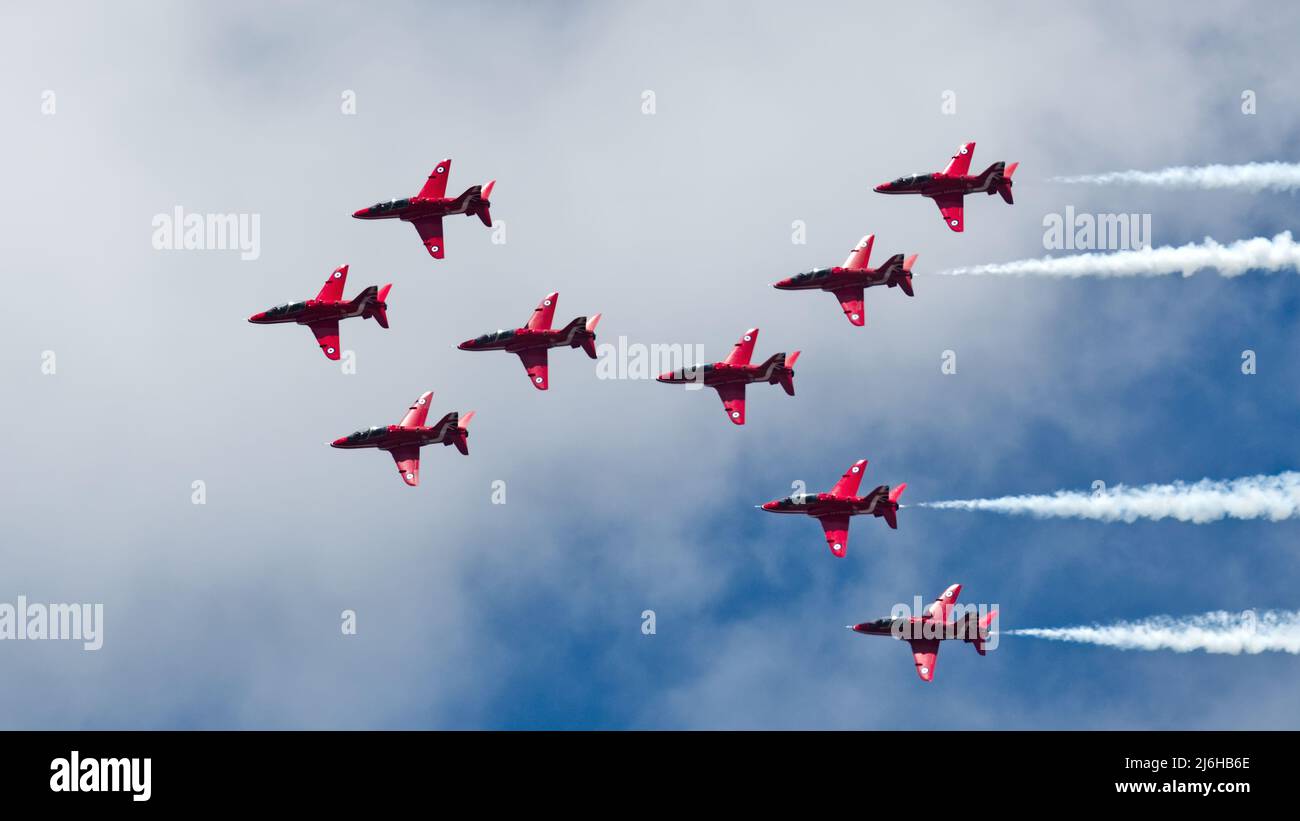 RAF Red Arrows Display Team Stock Photo - Alamy