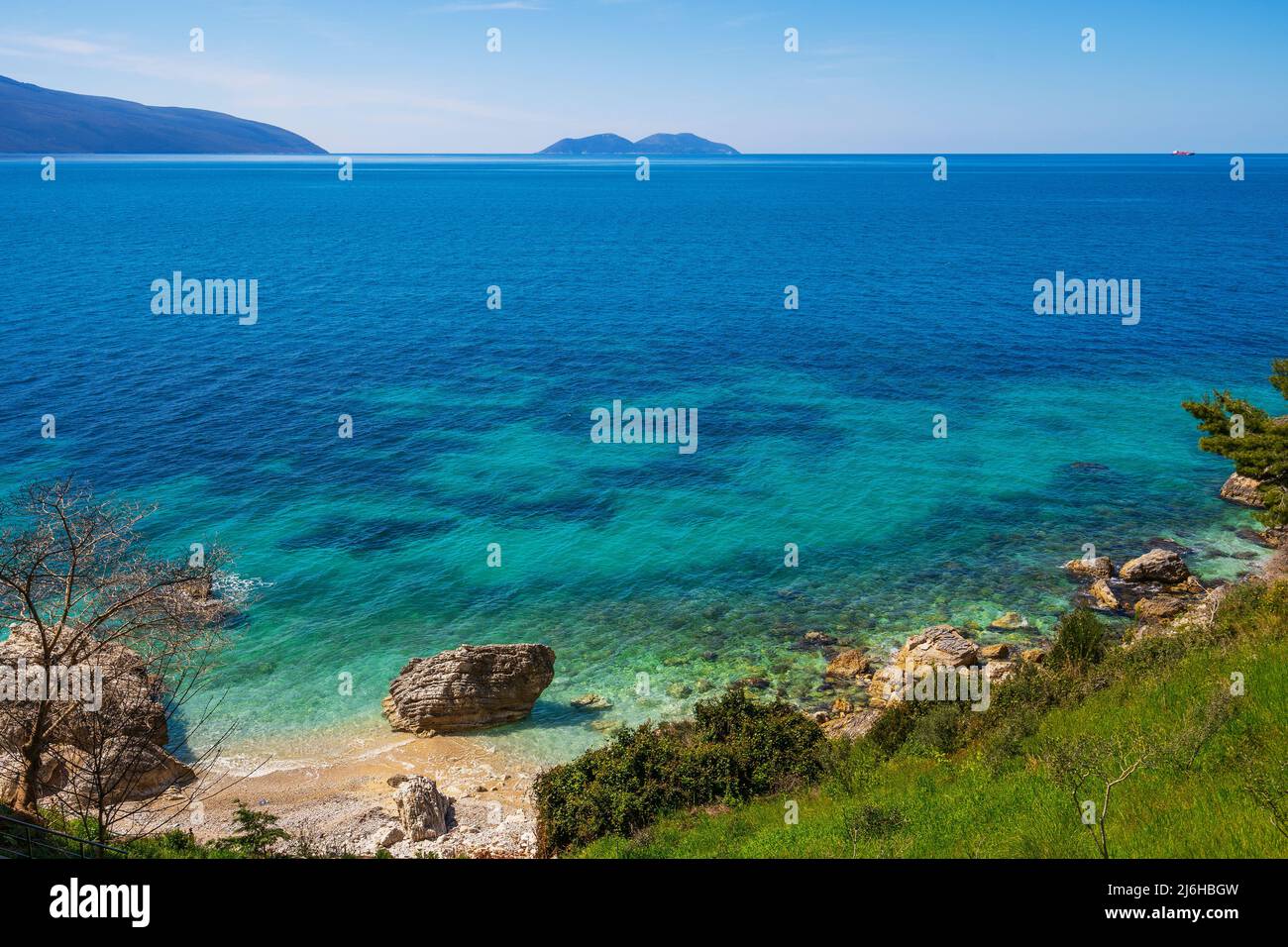 Beautiful beach in Albania, Vlore Stock Photo - Alamy