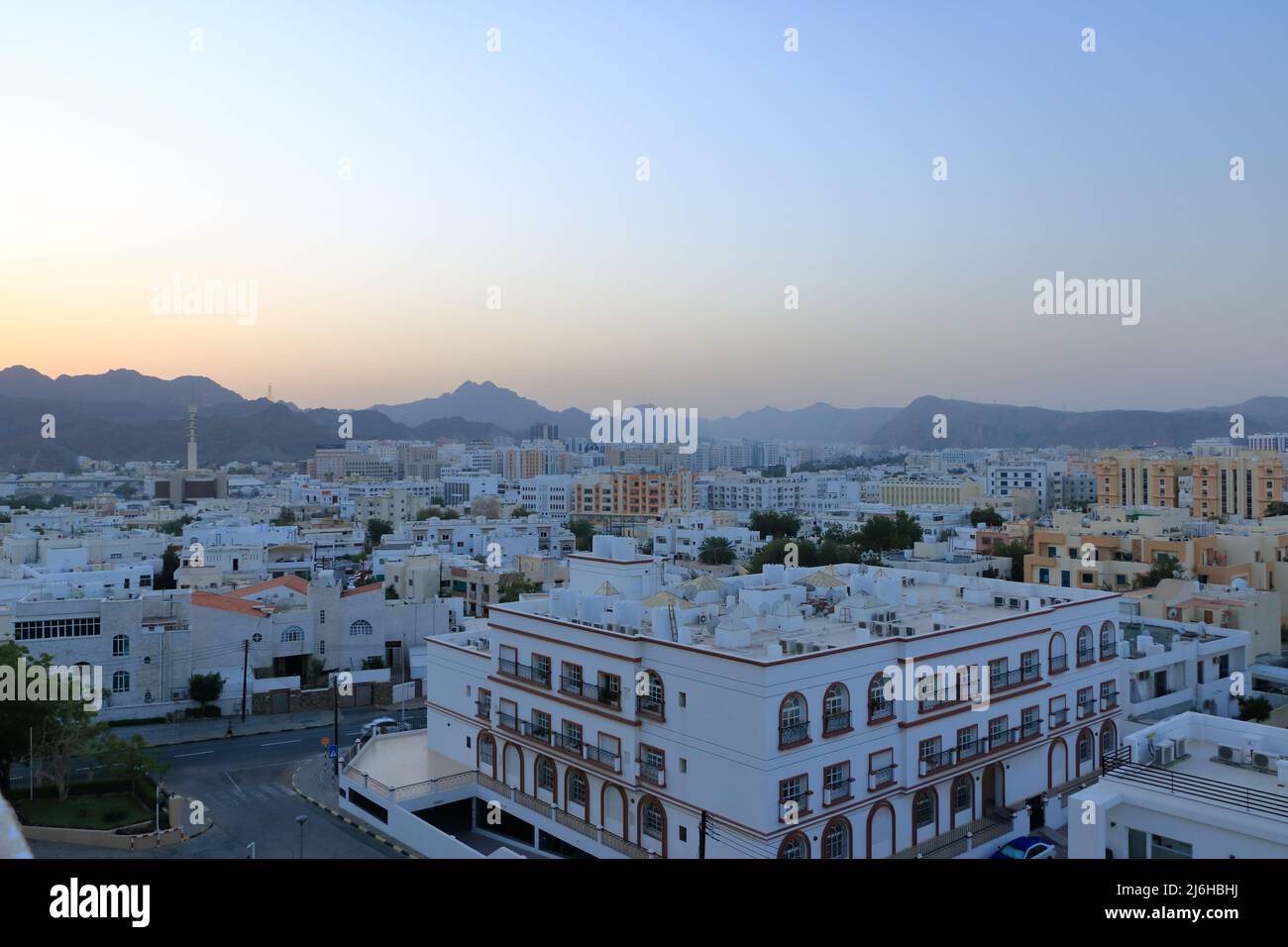 Beautiful panoramic view at the capital of the Oman Muscat Stock Photo ...