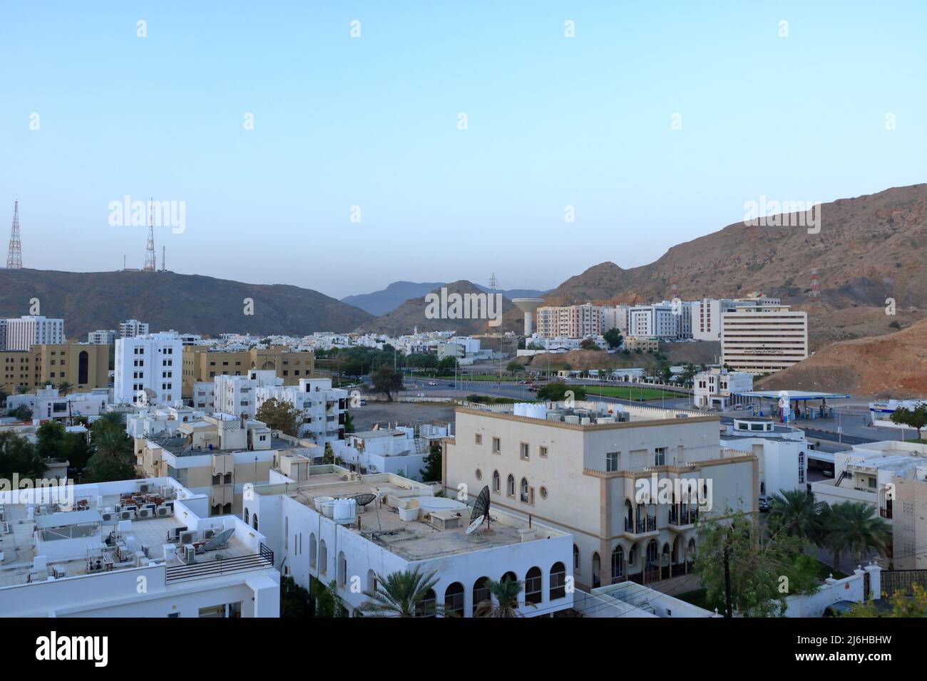Beautiful panoramic view at the capital of the Oman Muscat Stock Photo ...