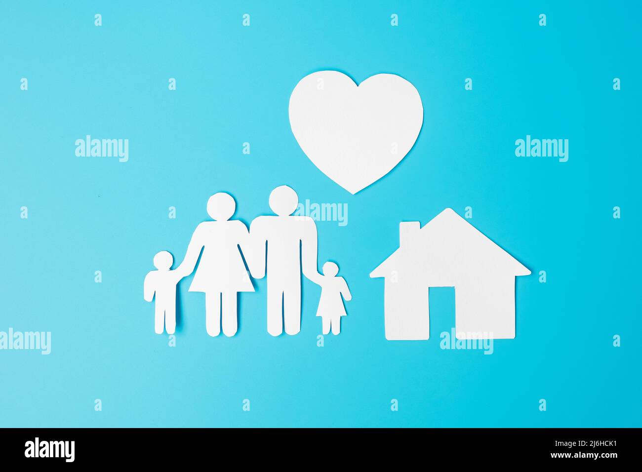 Happy Family day. paper shape cutout with Father, Mother, Children ...