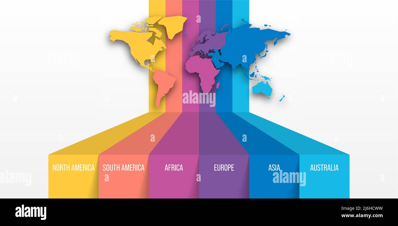 World map modern infographics continent stripes Stock Vector Image ...