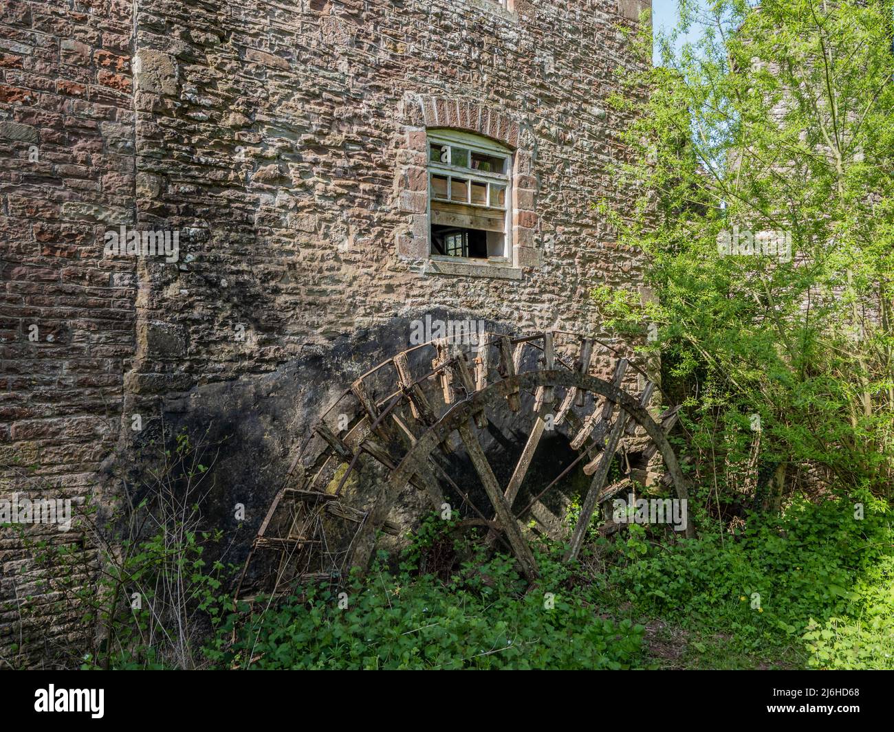 derelict abandoned old mill with water wheel rotten and decayed Stock ...