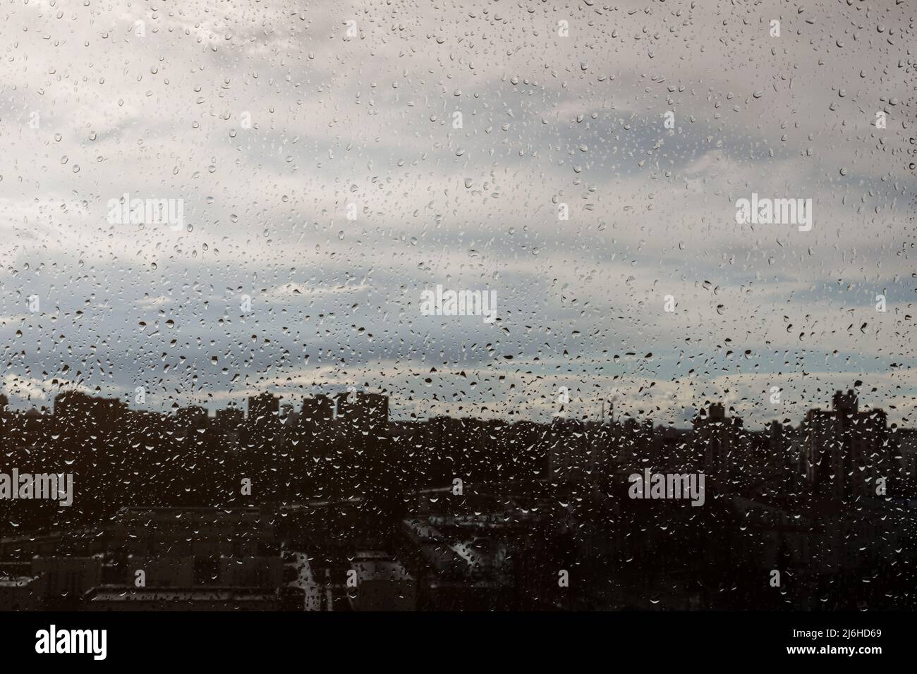Glass with rain drops . Natural Pattern of raindrops. Background ...