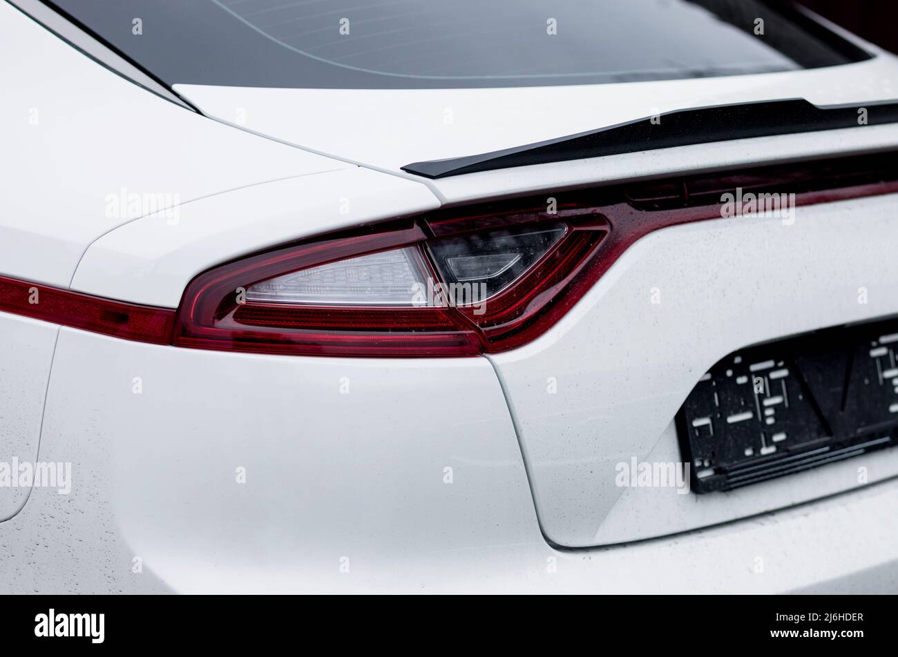 rear light of a white car. Car detailing series Stock Photo - Alamy
