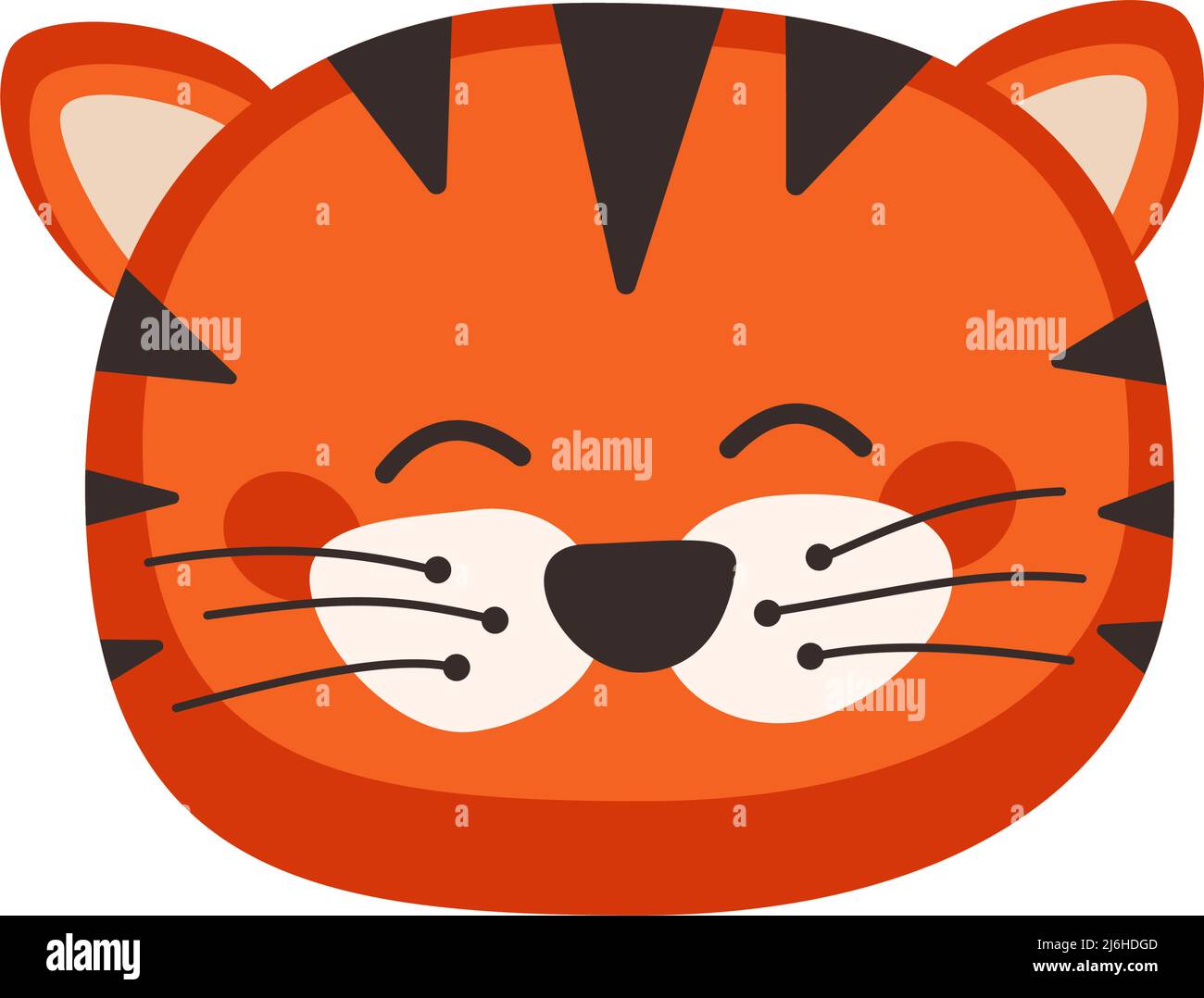 Cute Cartoon Tigers Face