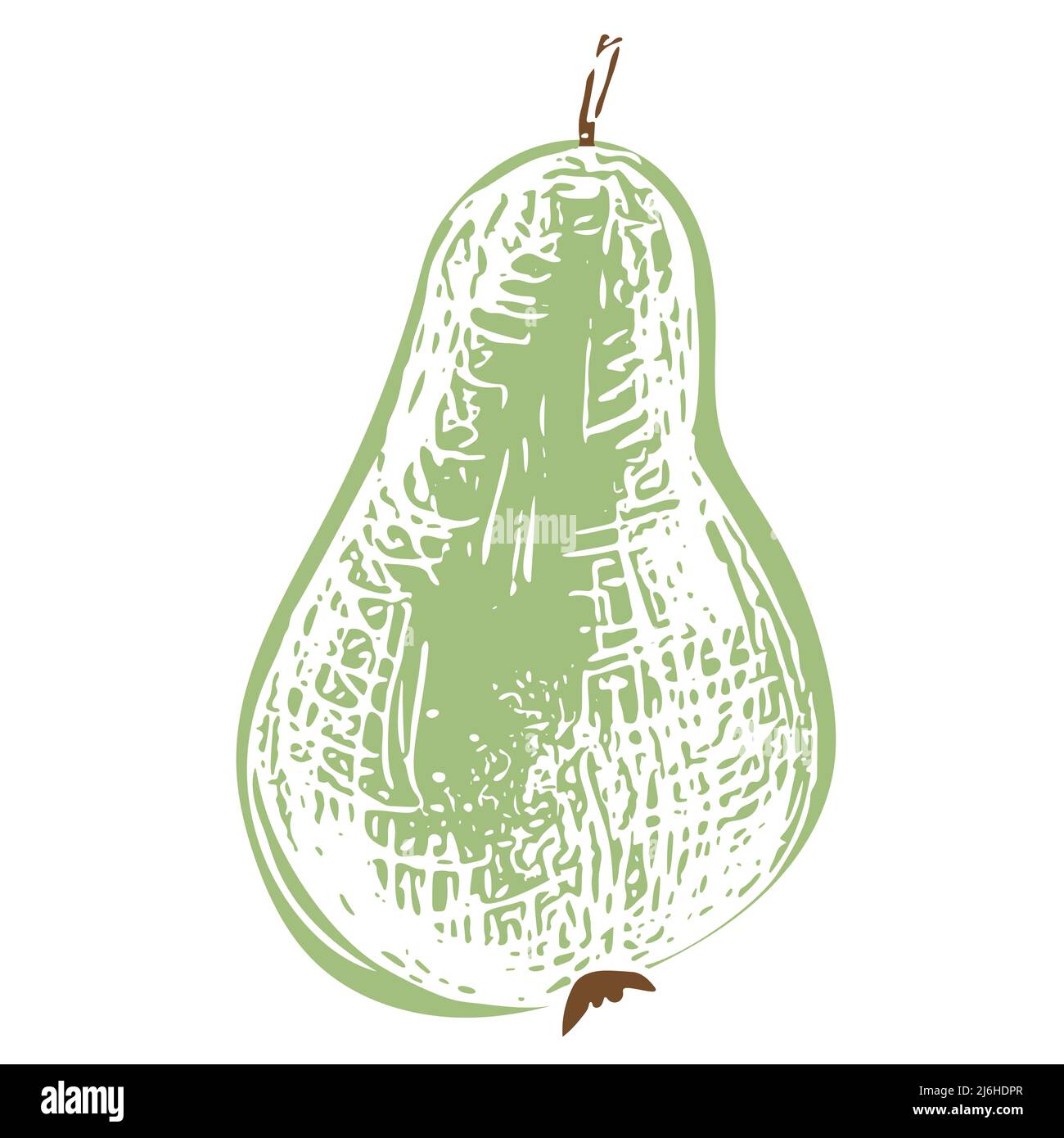 Hand Drawn Cute Little Pear Sketch. Vector Element In doodle Scribble ...