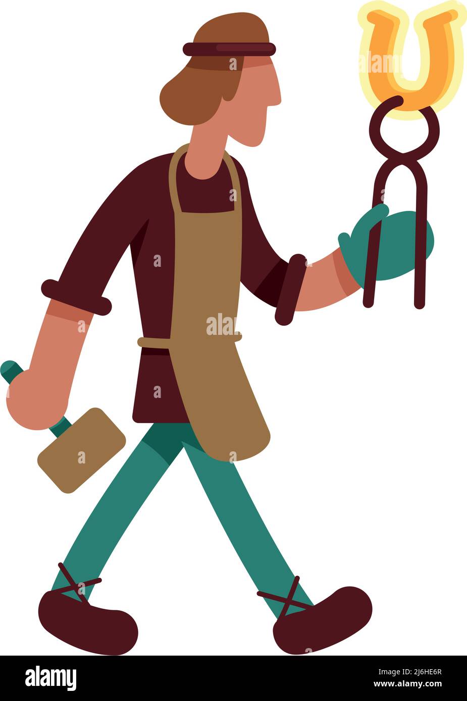 Medieval blacksmith semi flat color vector character Stock Vector Image ...