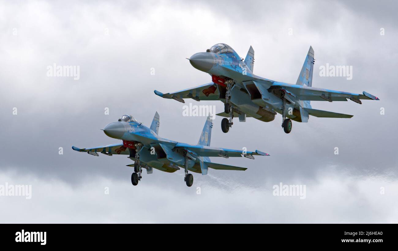 Ukrainian Air Force SU27 Flanker displaying at RIAT 2019 Stock Photo ...