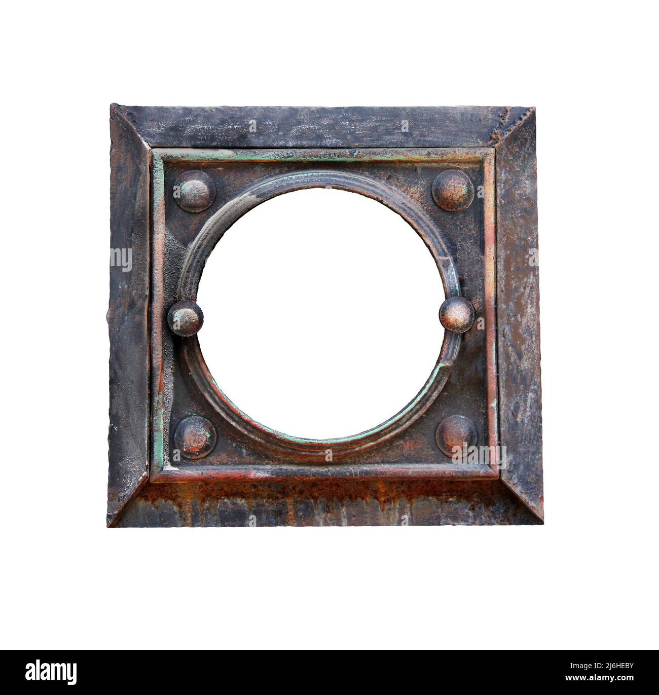 Metallic round frame with vintage machine gears and retro cogwheel ...