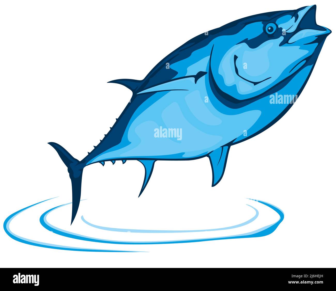 Drawing of Tuna Fish in Blue Tones Stock Vector Image & Art - Alamy