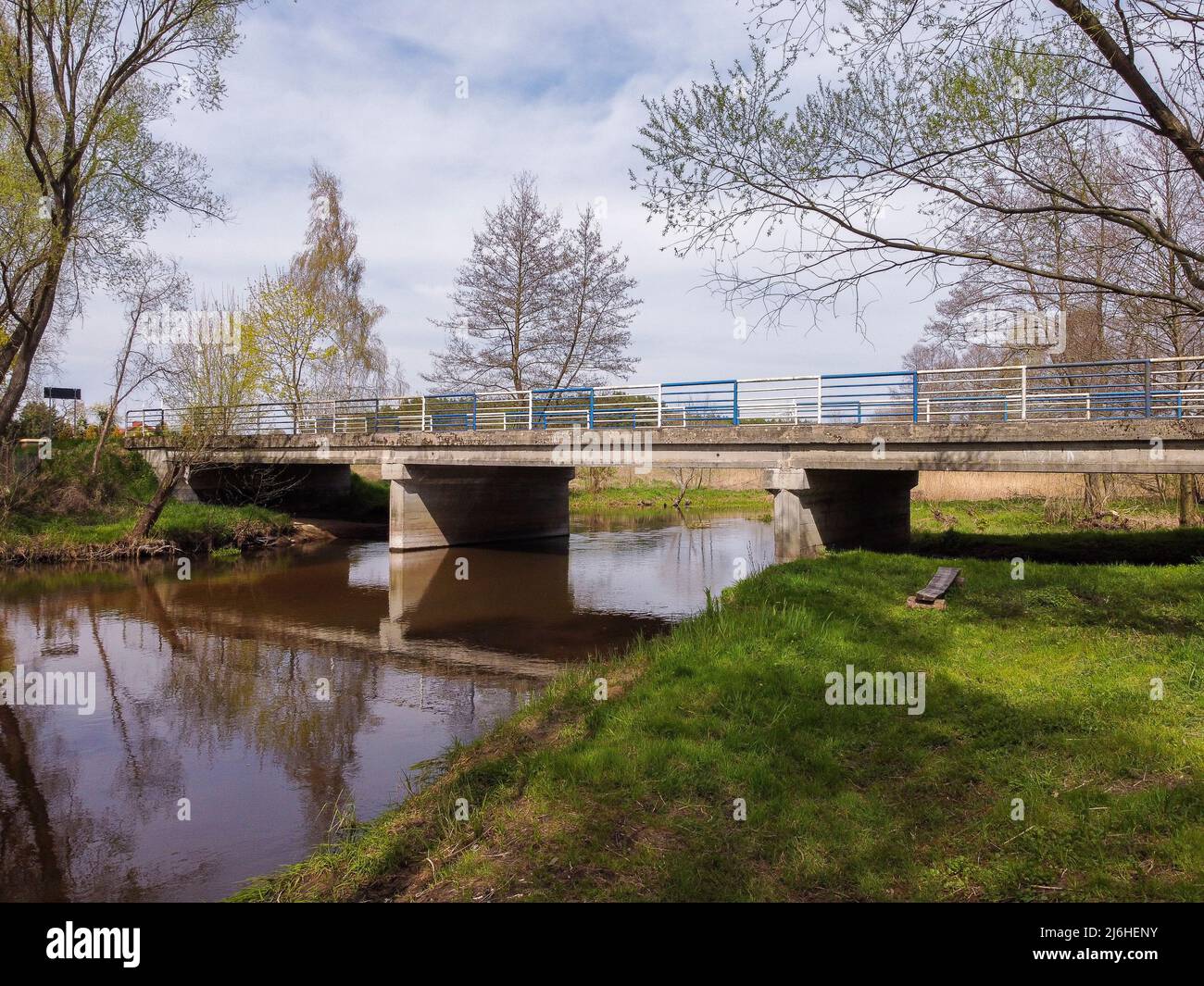 Road bridge over a small river Stock Photo - Alamy