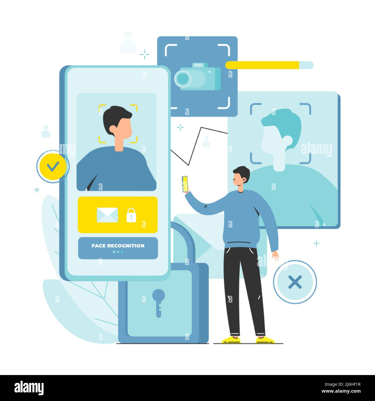 Biometric id or face recognition scan vector Stock Vector Image & Art ...