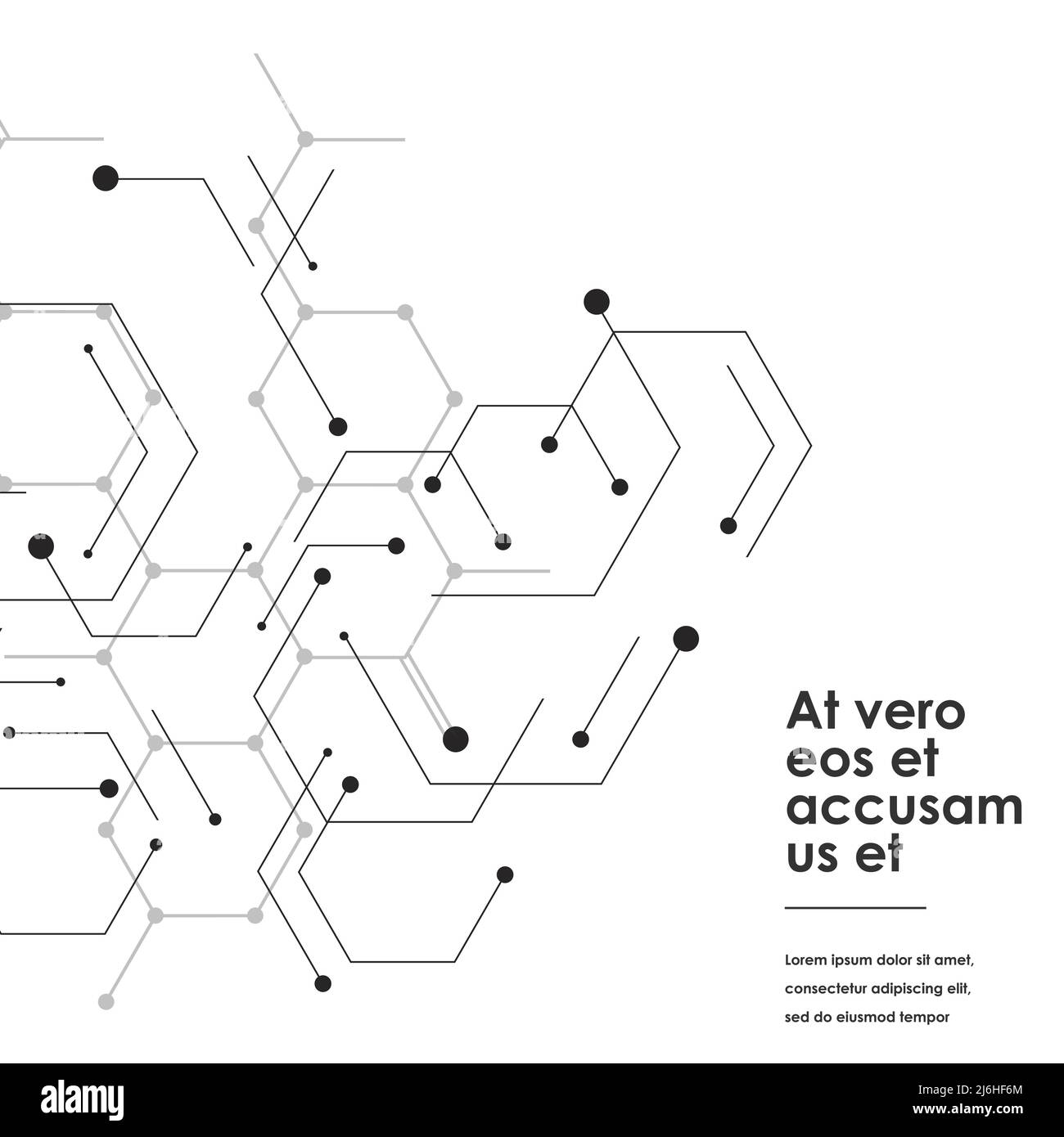 Hexagons connect abstract background. Geometric science and technology ...