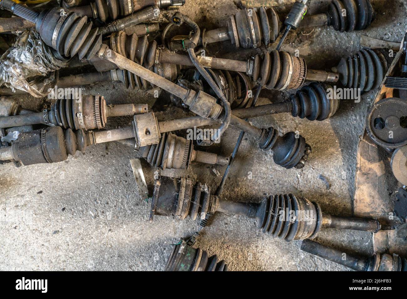 parts of dismantled cars at the car wreck Stock Photo - Alamy