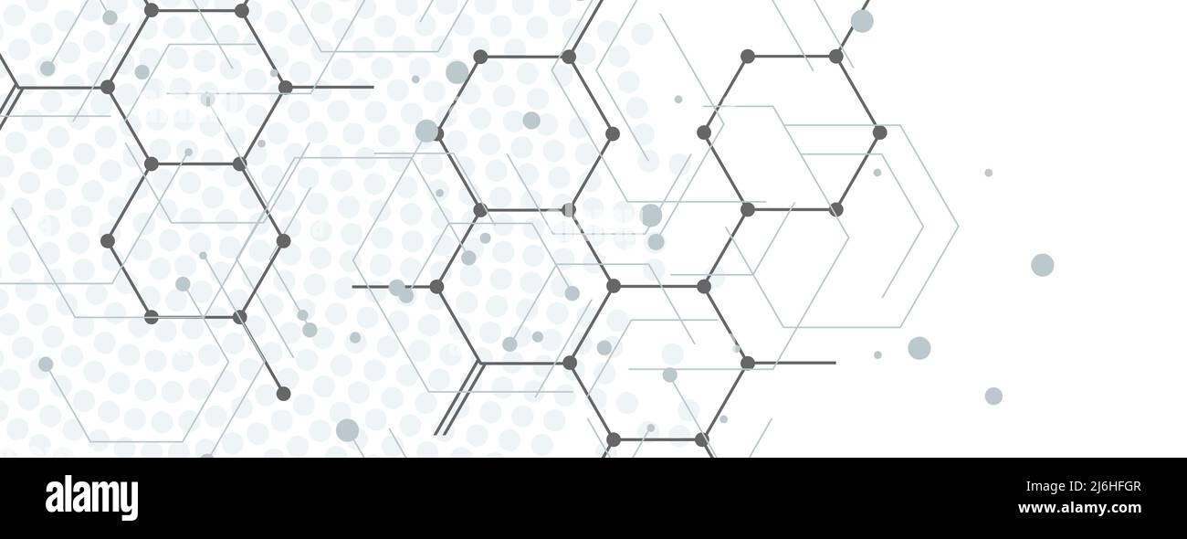 Connection social network hexagons Stock Vector Images - Alamy