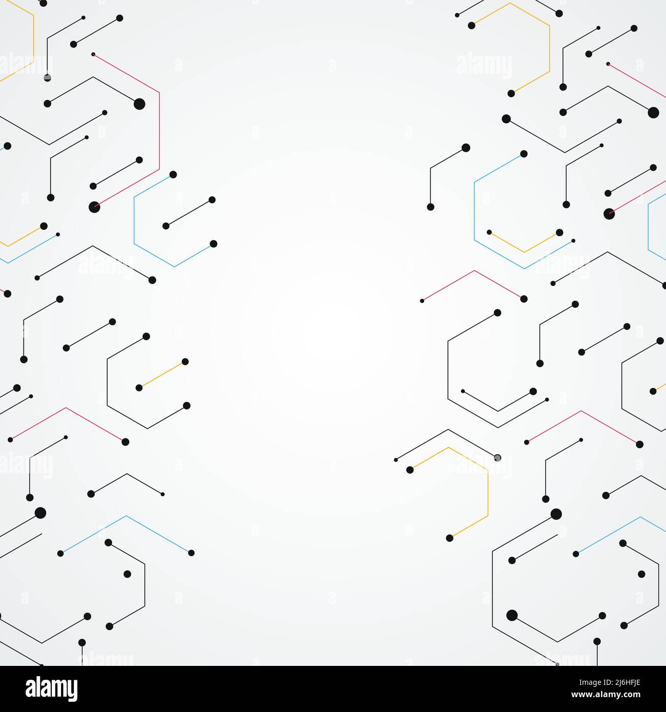 Geometric lines and dots. Modern hexagon background. Connection vector ...