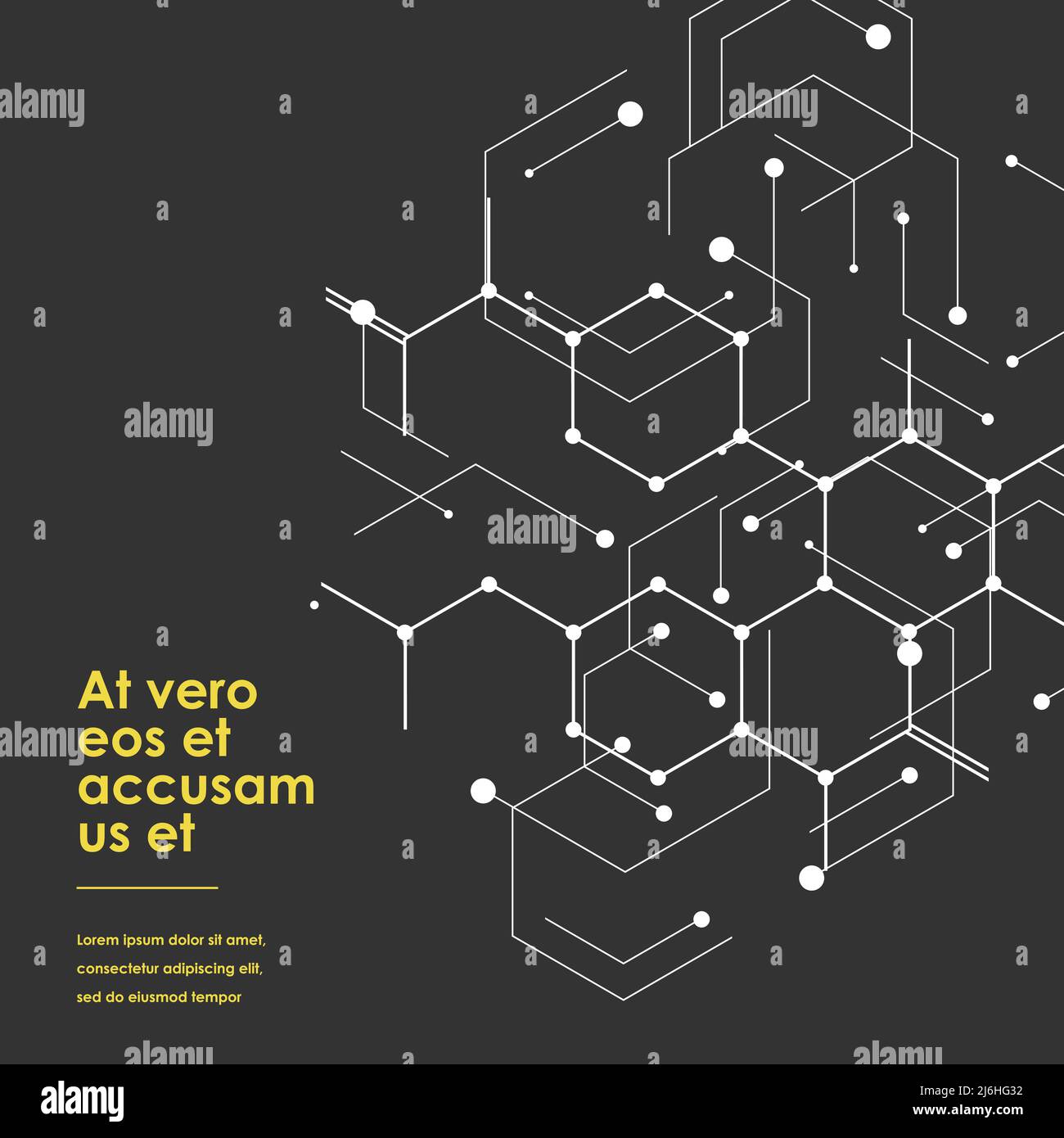Connection Structure On Vector Science Background Abstract Polygonal Space Grey Background With