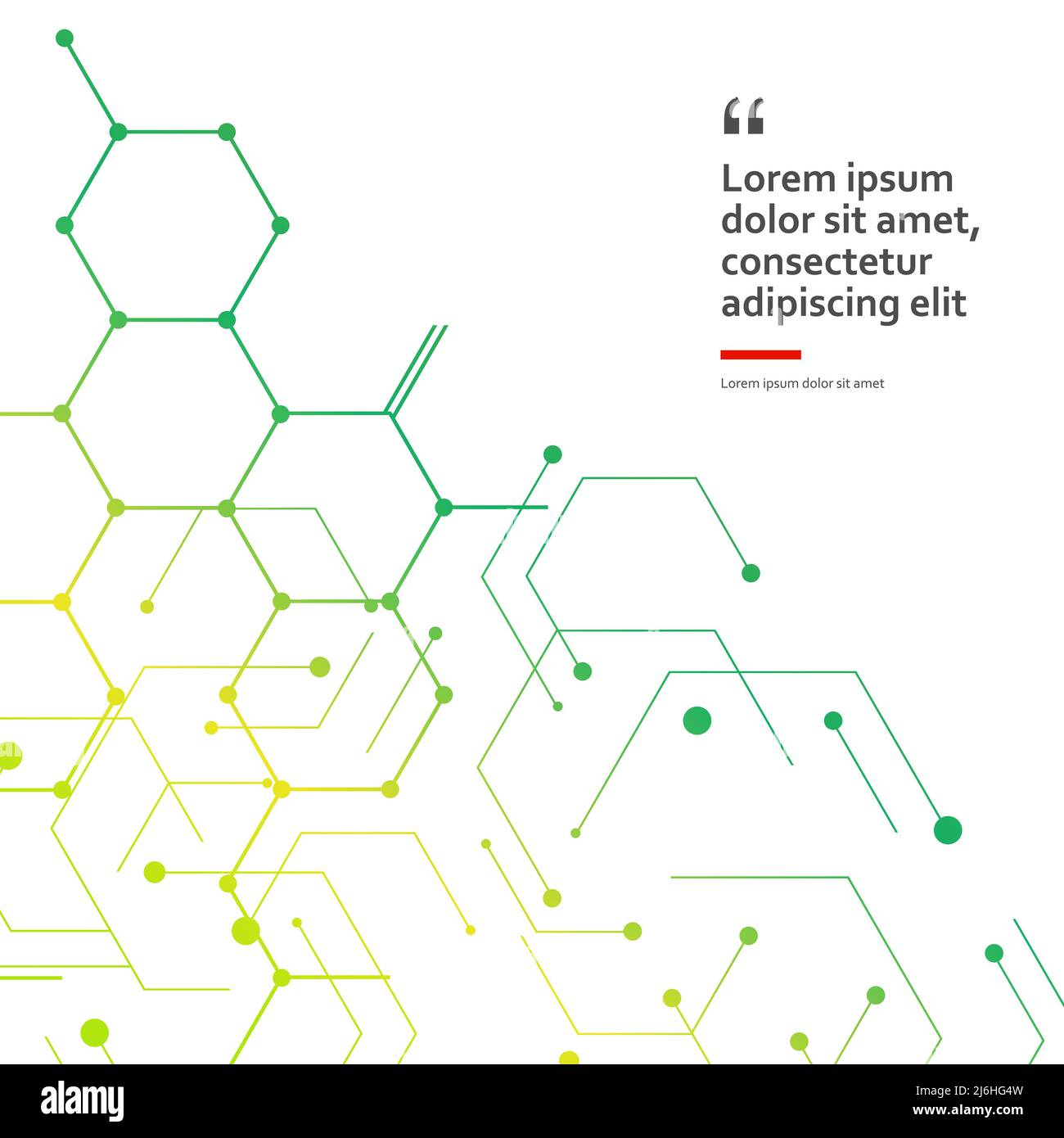 Vector illustration green connect hexagons connect abstract background. Technology dots and ...