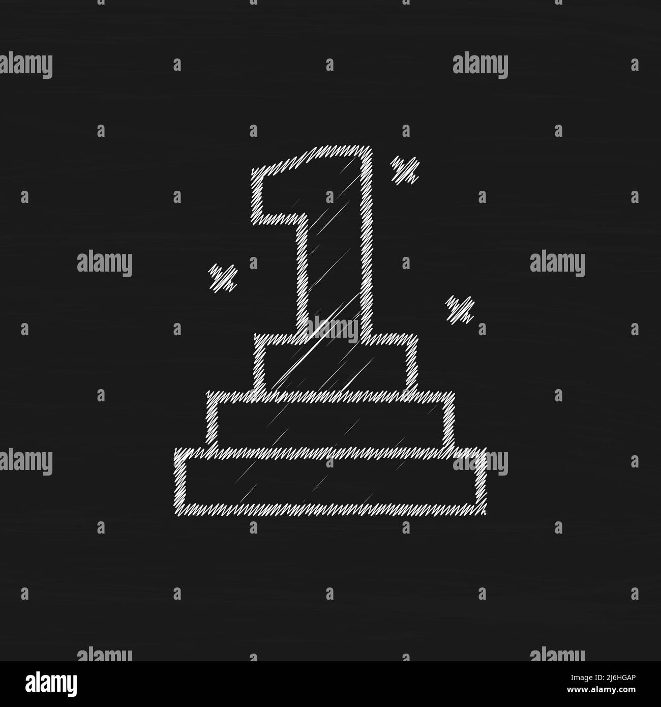 First place white sketch vector icon. Success symbol award champion ...