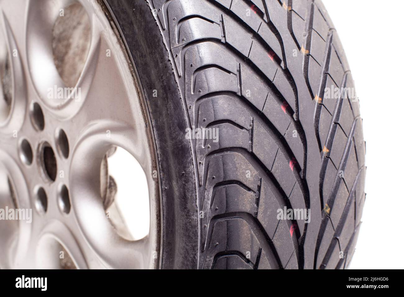 Car wheel isolated on white Stock Photo - Alamy