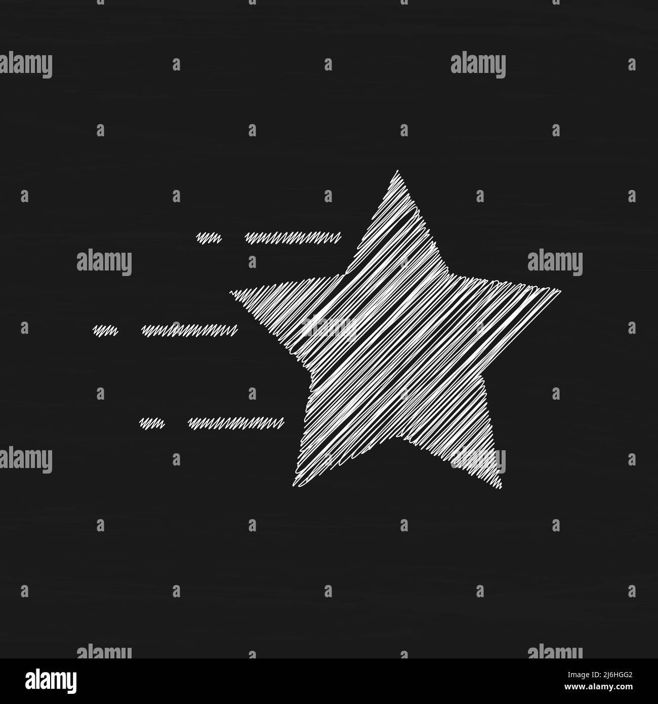 Flying star white sketch vector icon. Premium star sign or logo Stock ...