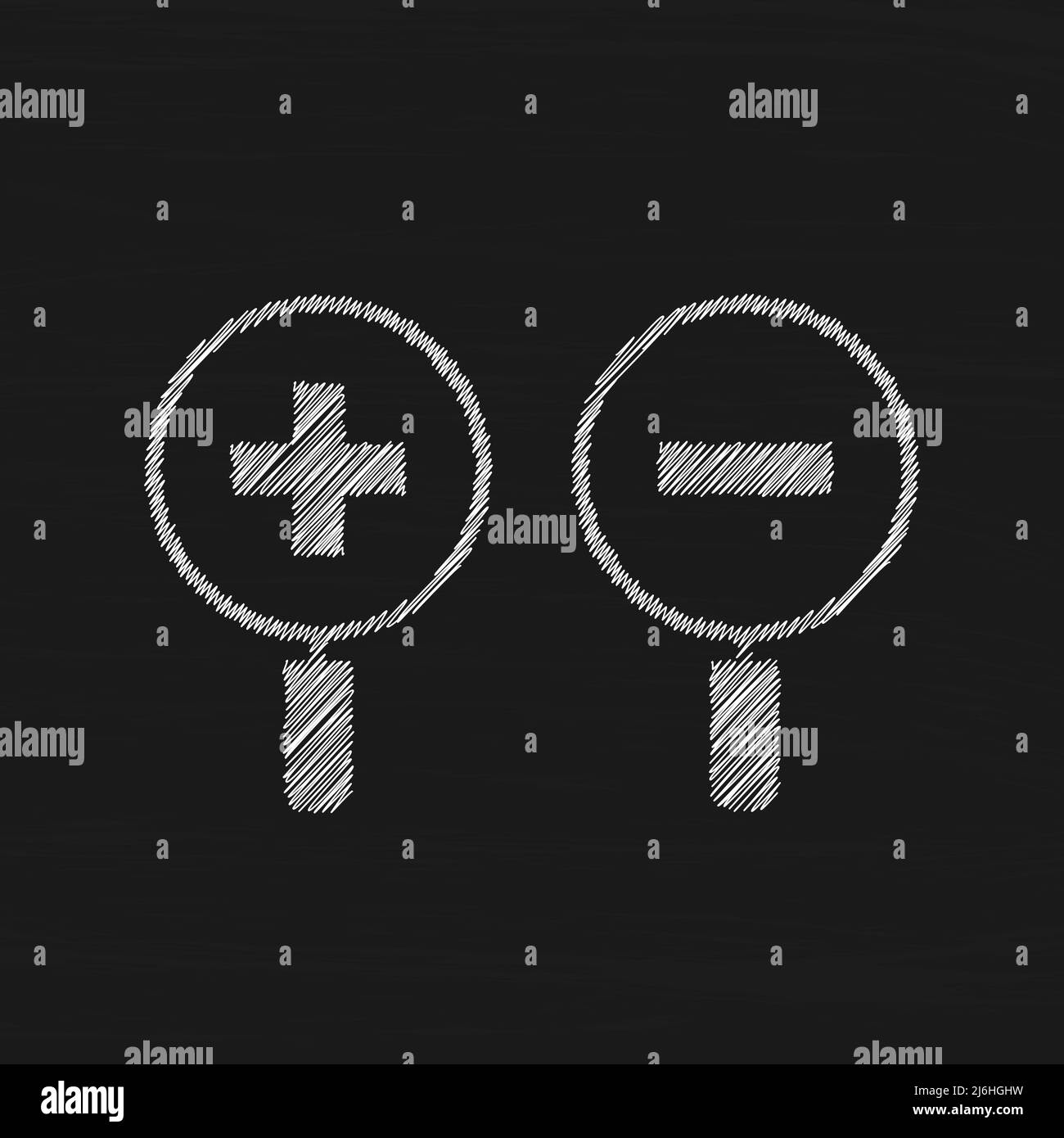 Zoom white sketch vector icon. Magnifying search sign Stock Vector ...