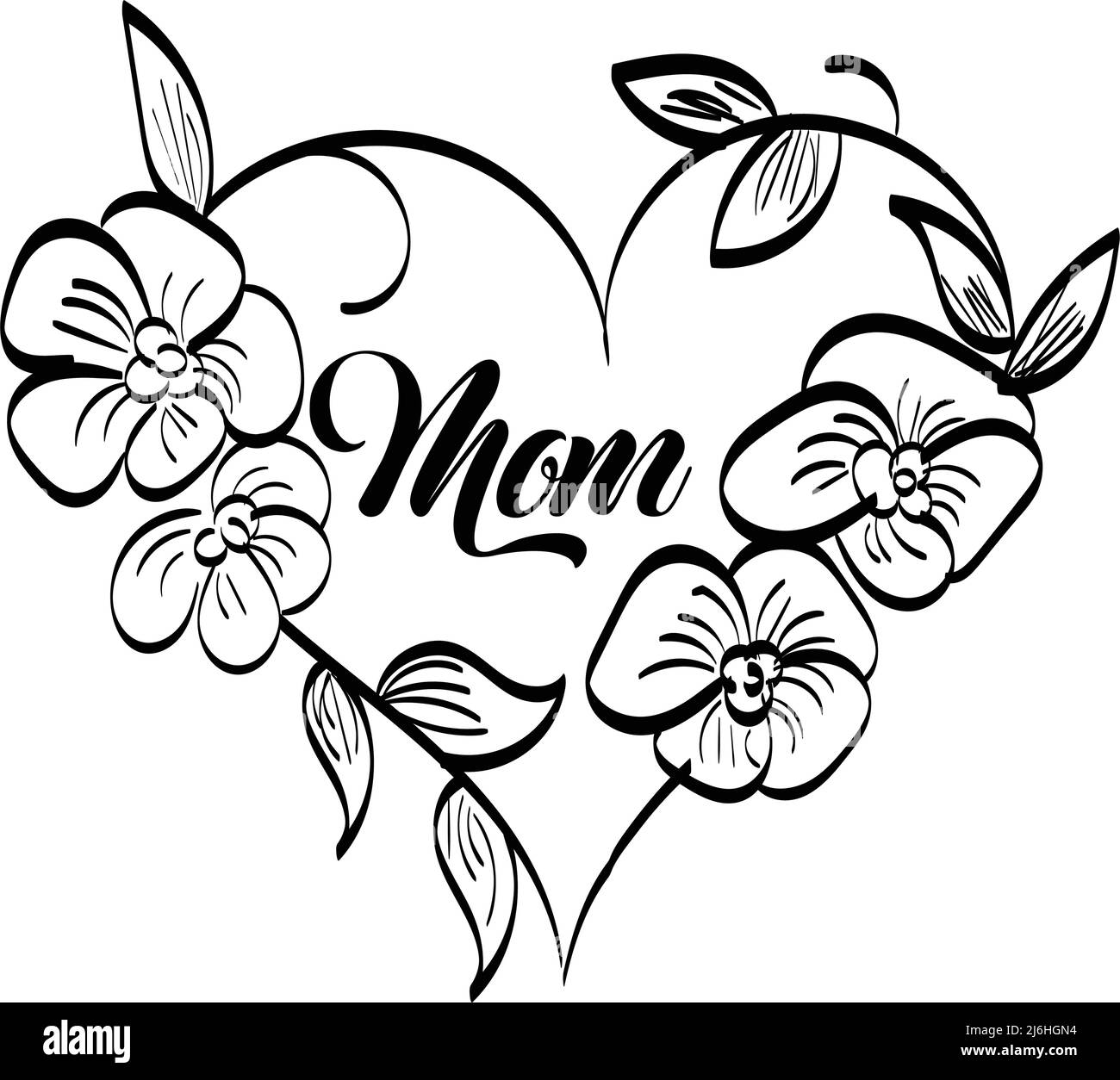 Mothers Day Hearts Drawings