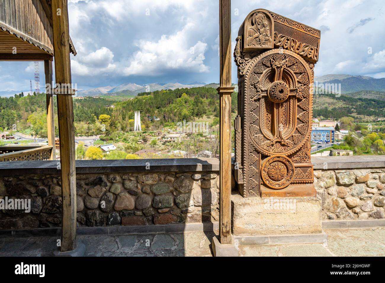 Dilijan, Armenia - April 28, 2022 - View of the city of Dilijan from ...