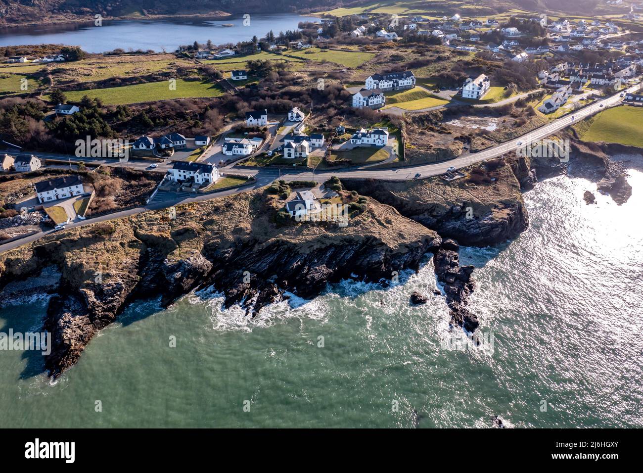 Aerial view of the coast at Portnablagh, County Donegal, Ireland Stock ...