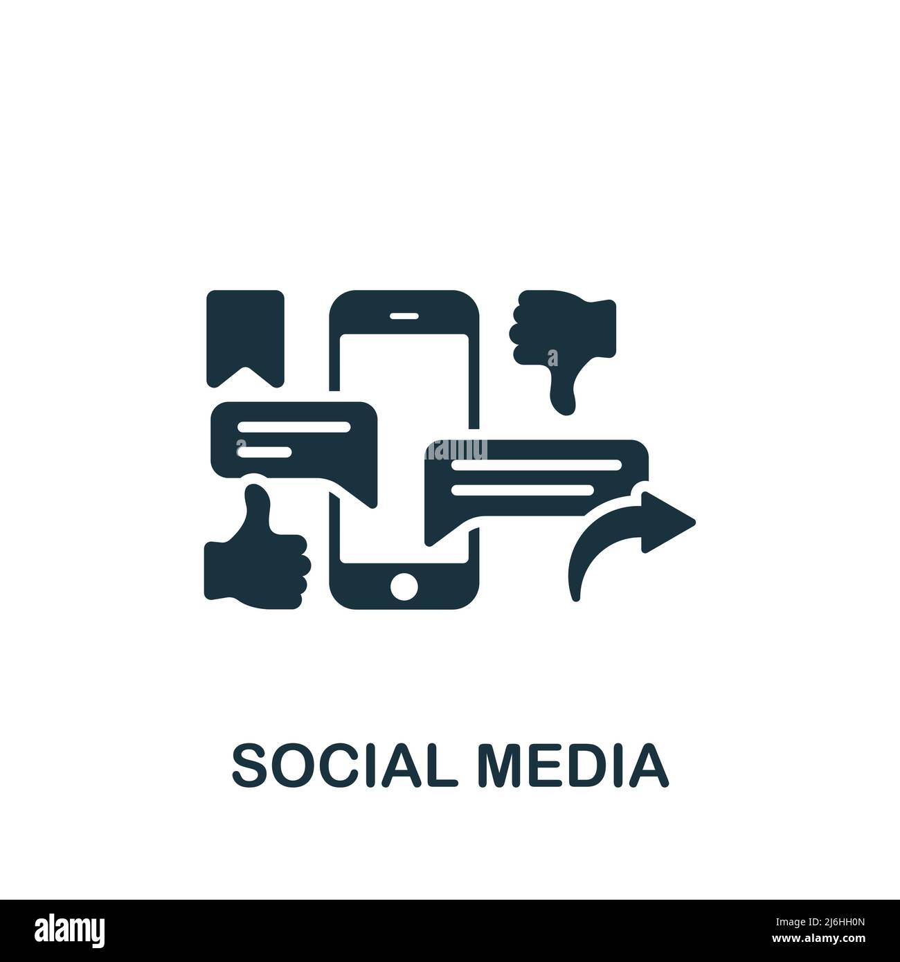 Social Media icon. Monochrome simple Community icon for templates, web ...