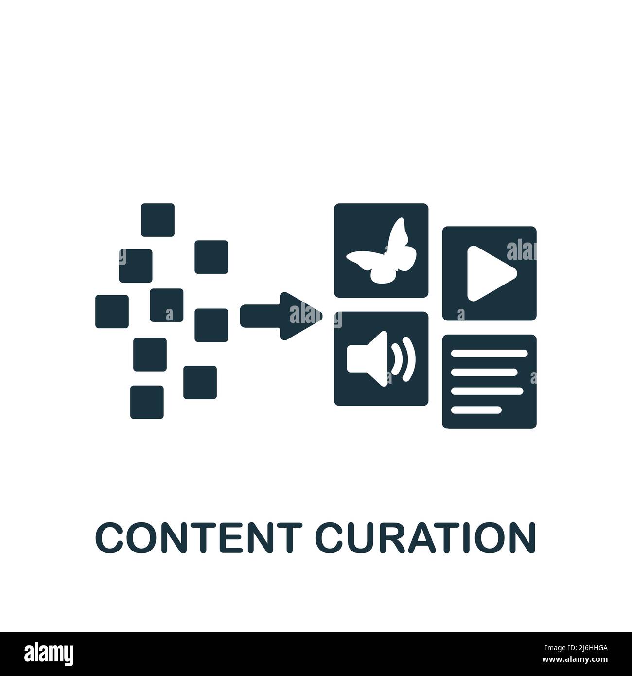 Content Curation icon. Monochrome simple Community icon for templates ...