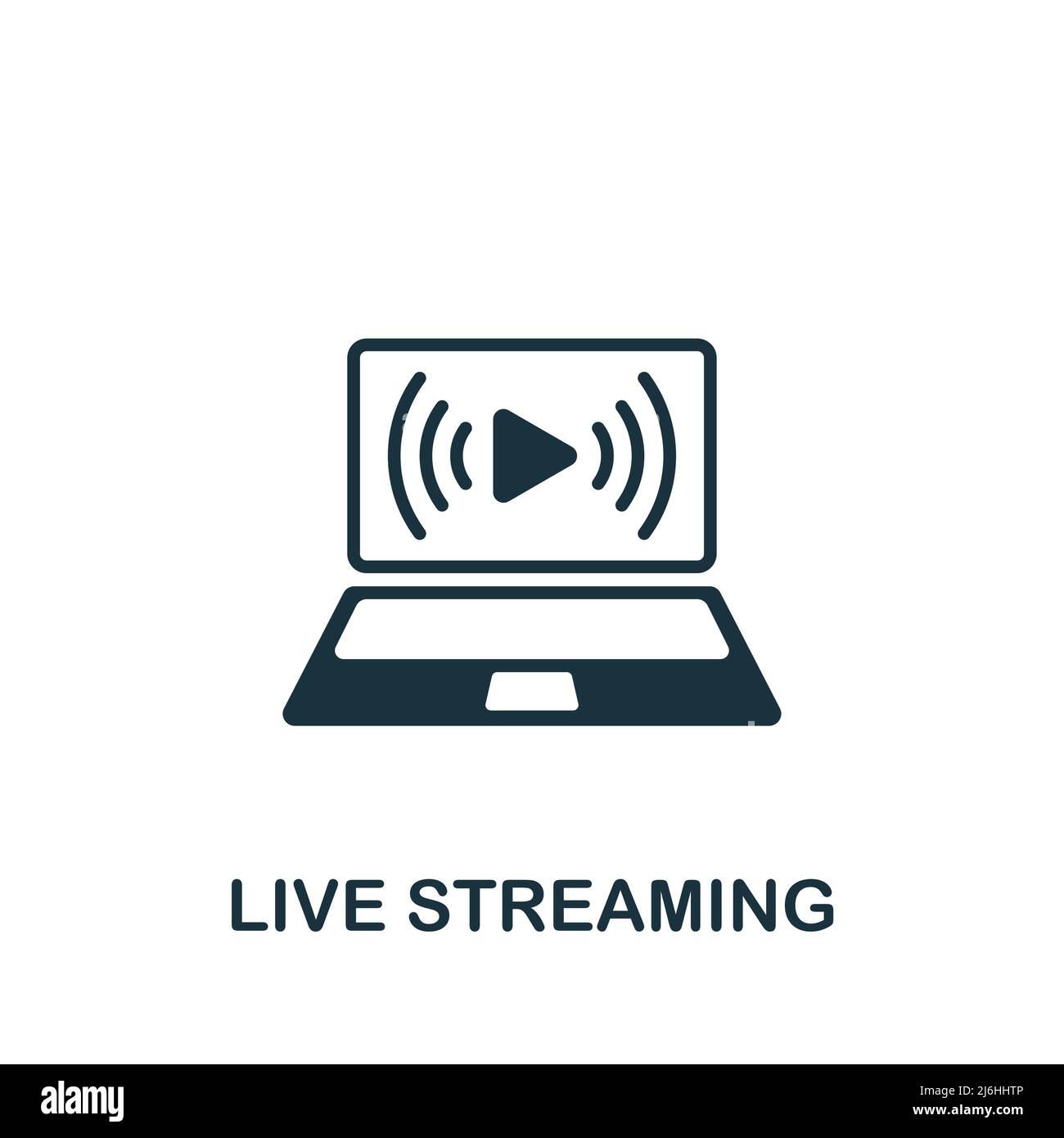 Live Streaming icon. Monochrome simple Community icon for templates ...