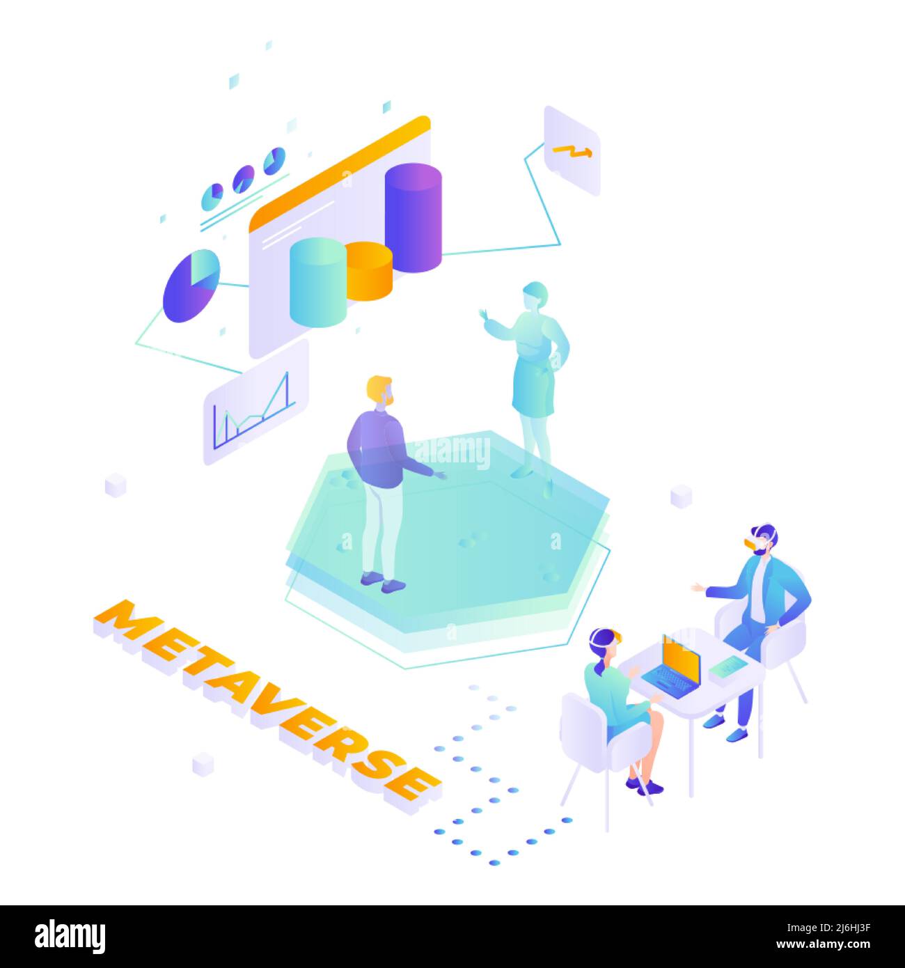 Meta verse vector virtual business work place Stock Vector Image & Art ...