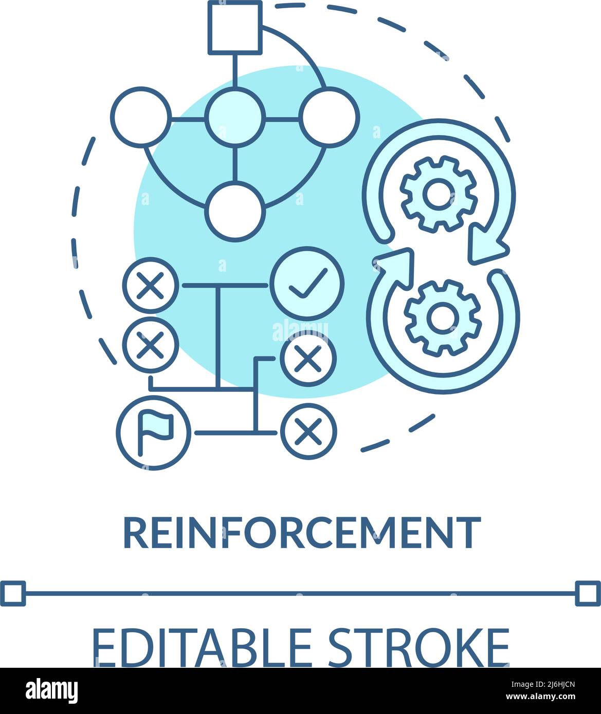 Reinforcement turquoise concept icon Stock Vector Image & Art - Alamy