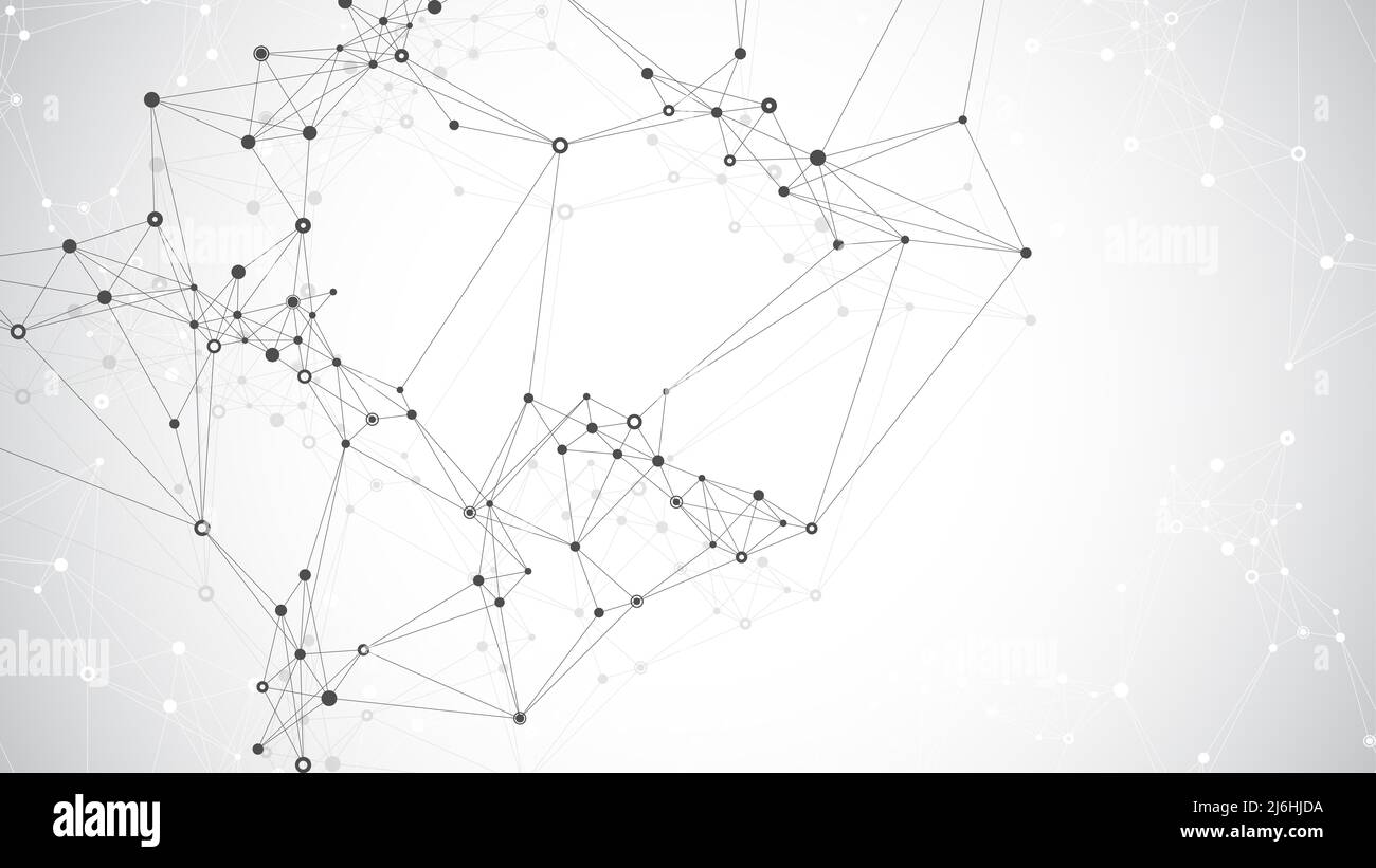Geometric Abstract Background With Connected Lines And Dots