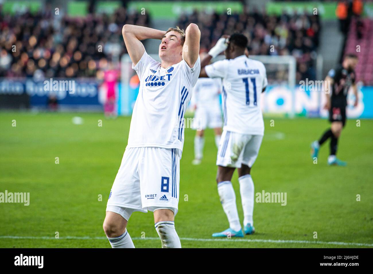Herning, Denmark. 01st, May 2022. Isak Bergmann Johannesson (8) of FC ...