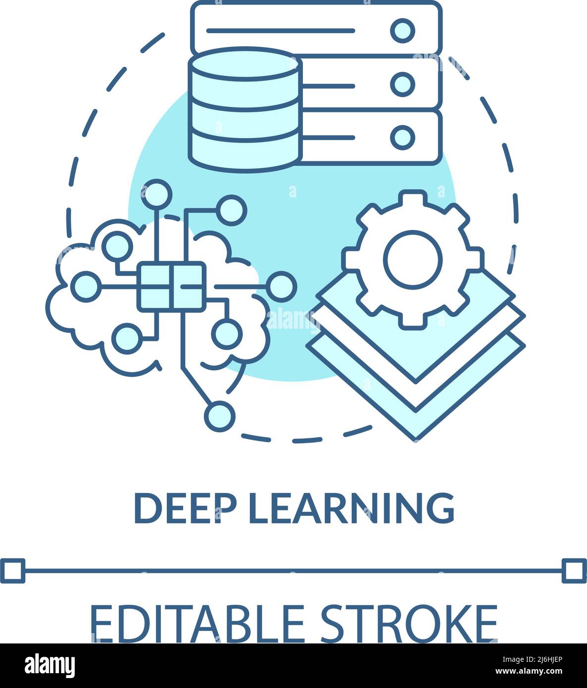 Deep learning turquoise concept icon Stock Vector Image & Art - Alamy
