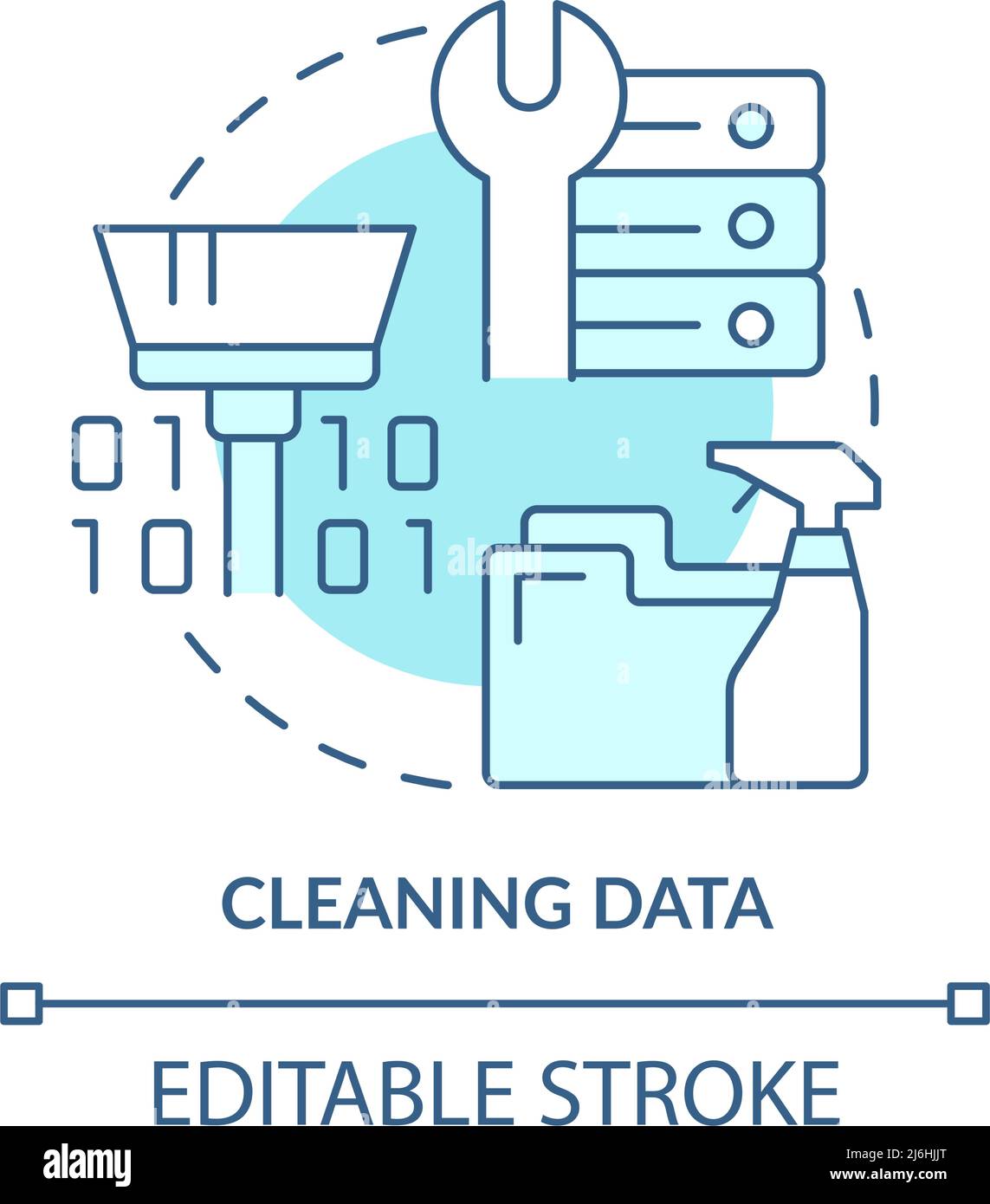 Cleaning data turquoise concept icon Stock Vector Image & Art - Alamy