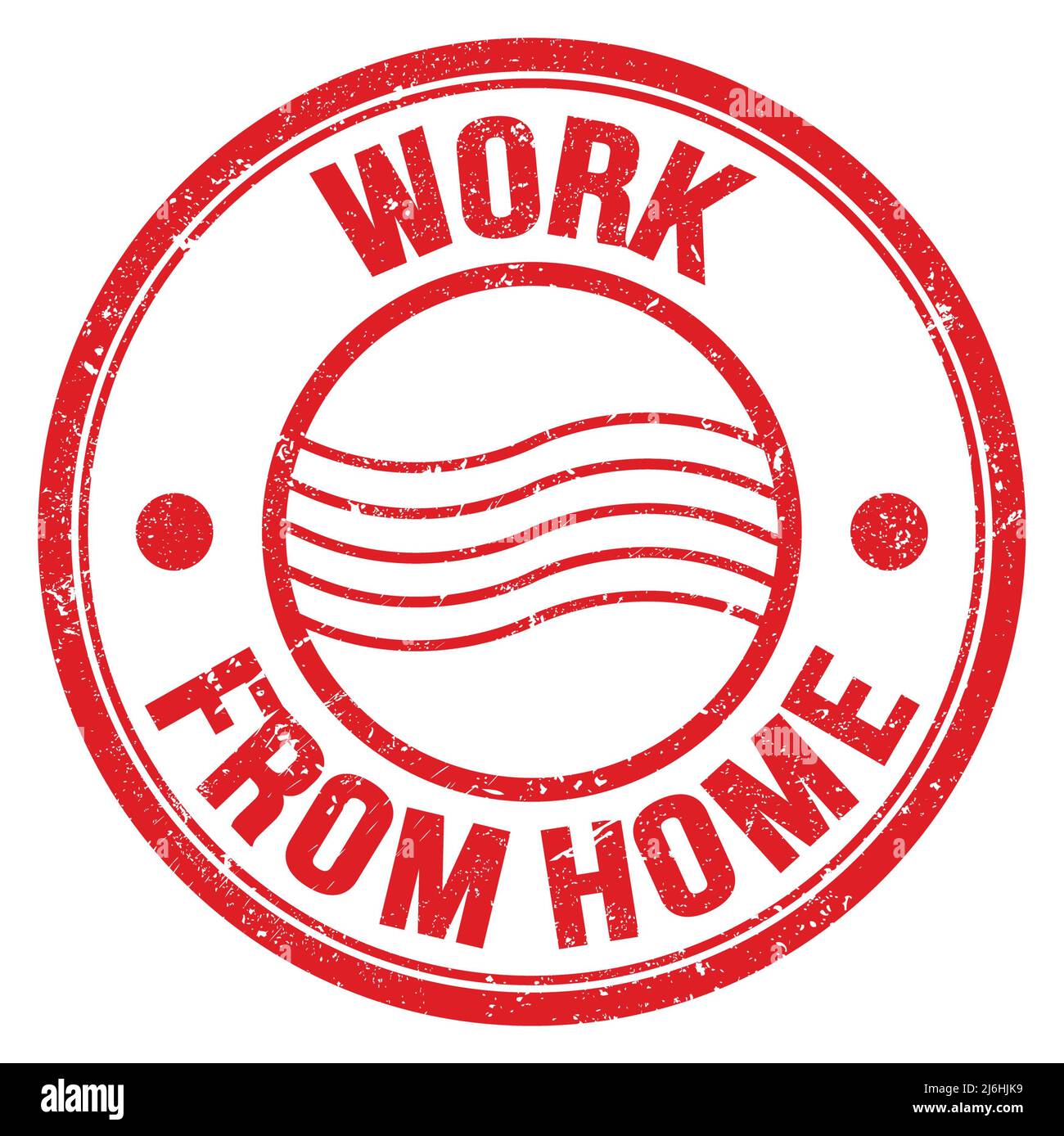 WORK FROM HOME text written on red round postal stamp sign Stock Photo ...