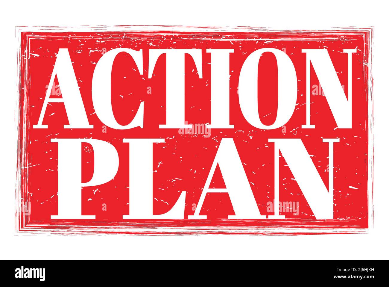 ACTION PLAN, words written on red grungy stamp sign Stock Photo - Alamy