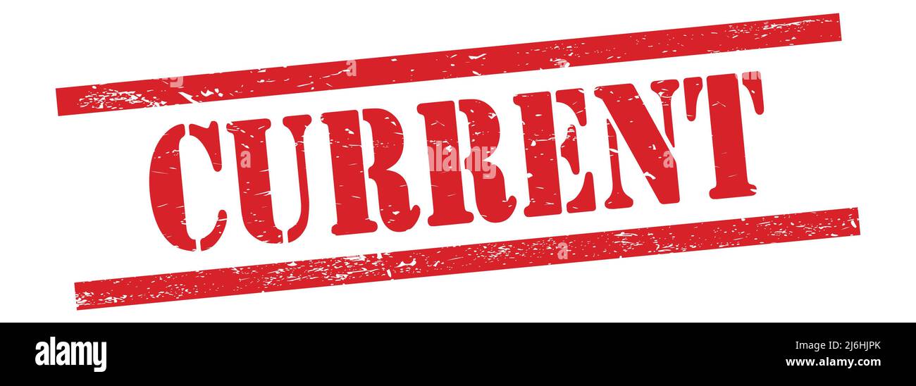 CURRENT text on red grungy vintage rubber stamp Stock Photo - Alamy