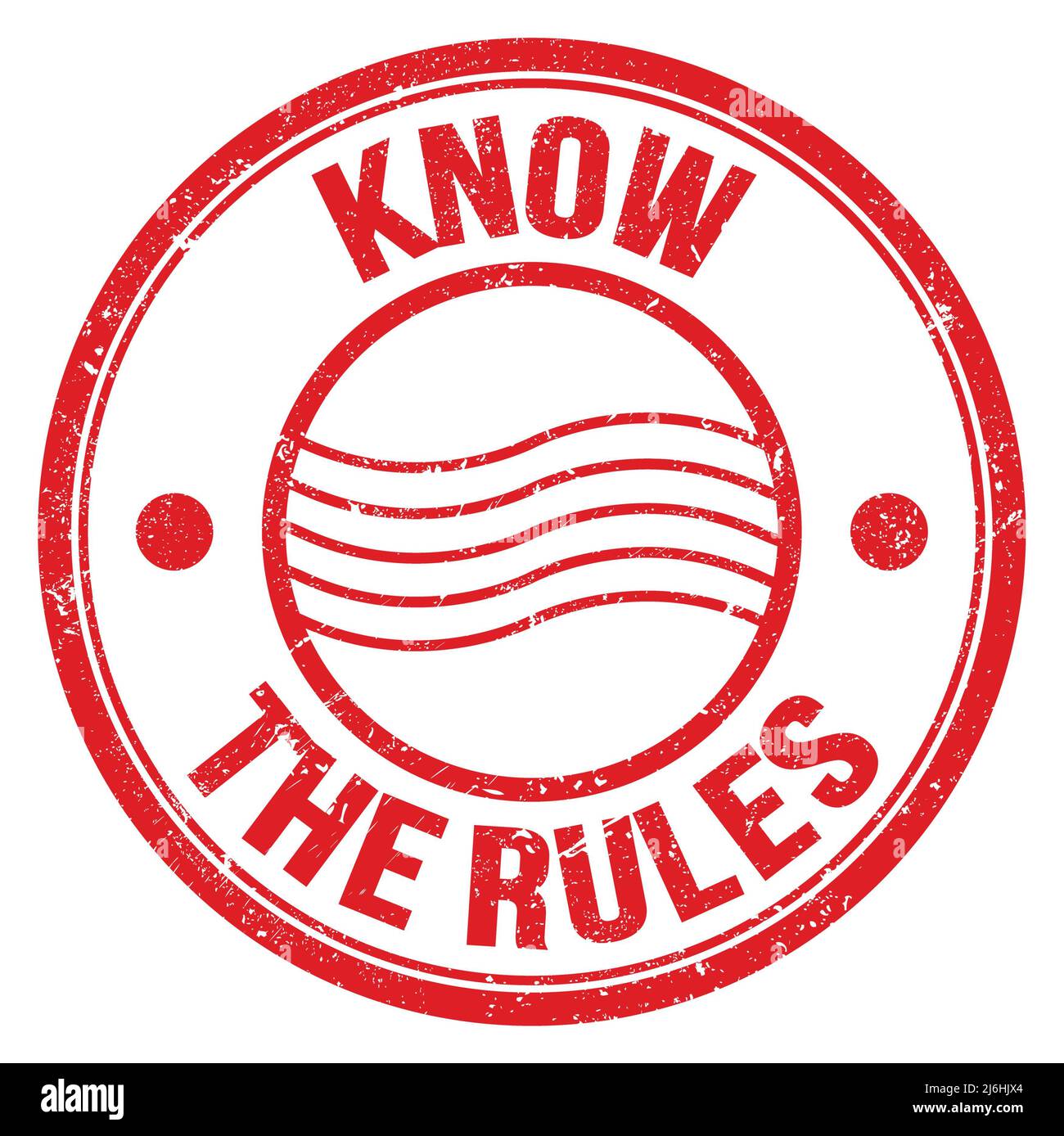 KNOW THE RULES text written on red round postal stamp sign Stock Photo ...